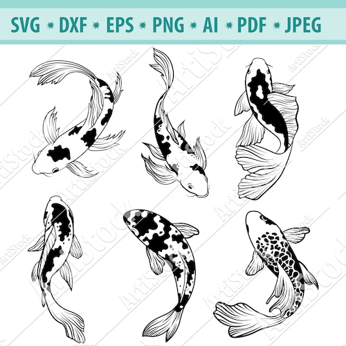 Koi Fish Svg Koi Carps Svg Koi Svg Traditional Asian | Etsy