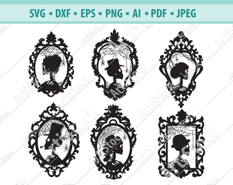 Vintage Skeleton Frame Svg Halloween Frames SVG Victorian - Etsy