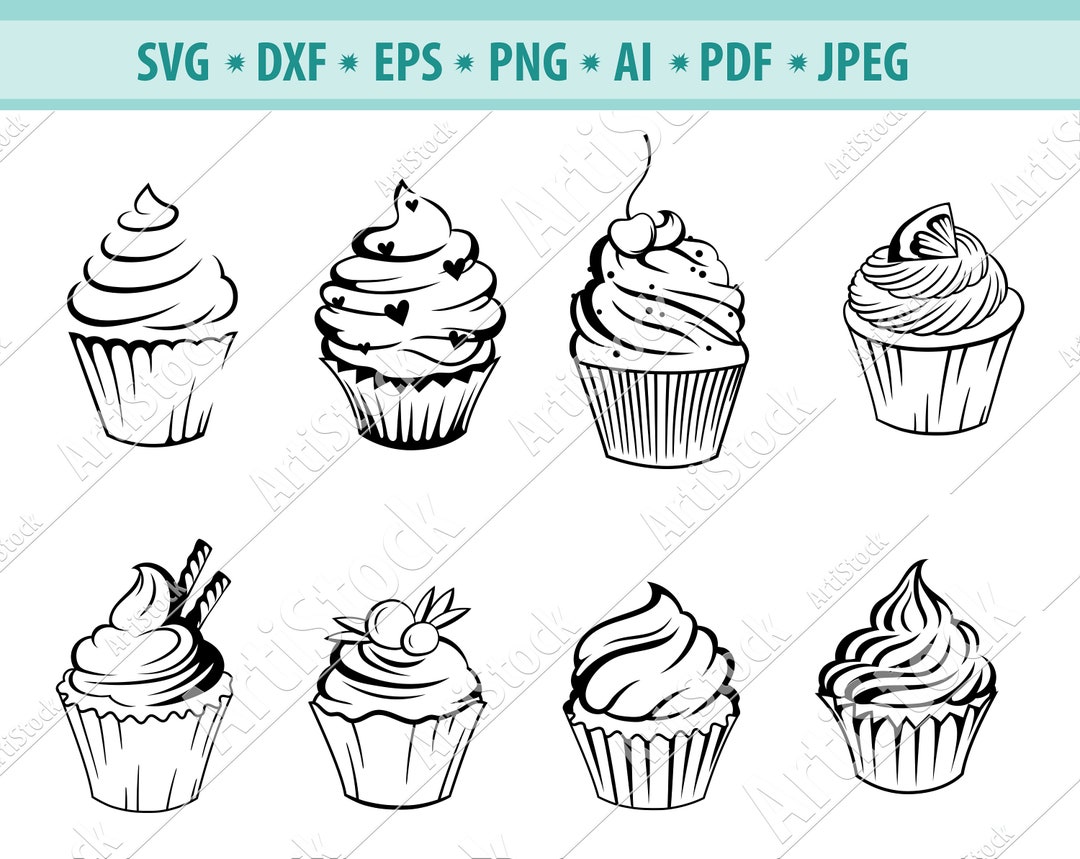Cupcake SVG File, Cupcake Hearts Svg, Bakery Svg, Sweet Cupcake Svg ...