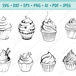 Cupcake SVG File Cupcake Hearts Svg Bakery Svg Sweet | Etsy