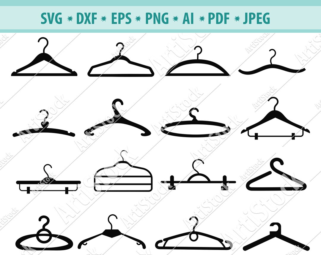 Hangers Svg, Clothes Hangers Svg, Closet Svg, Wardrobe Svg, Fashion ...