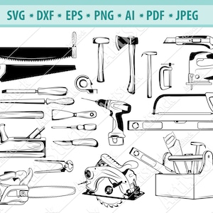 Worker Tools Set SVG Joinery Tools Svg Construction Tool | Etsy