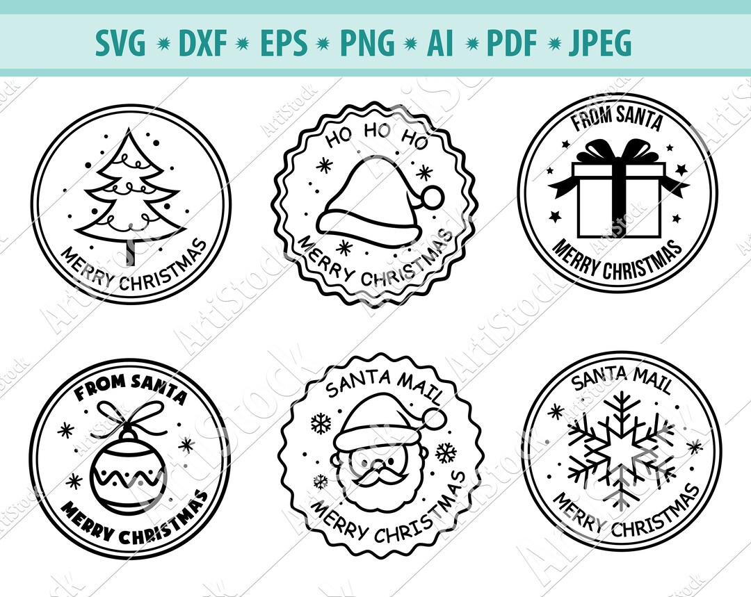 North Pole Svg, Santa Claus Seal Svg, Christmas Mail Svg, North Stamps ...