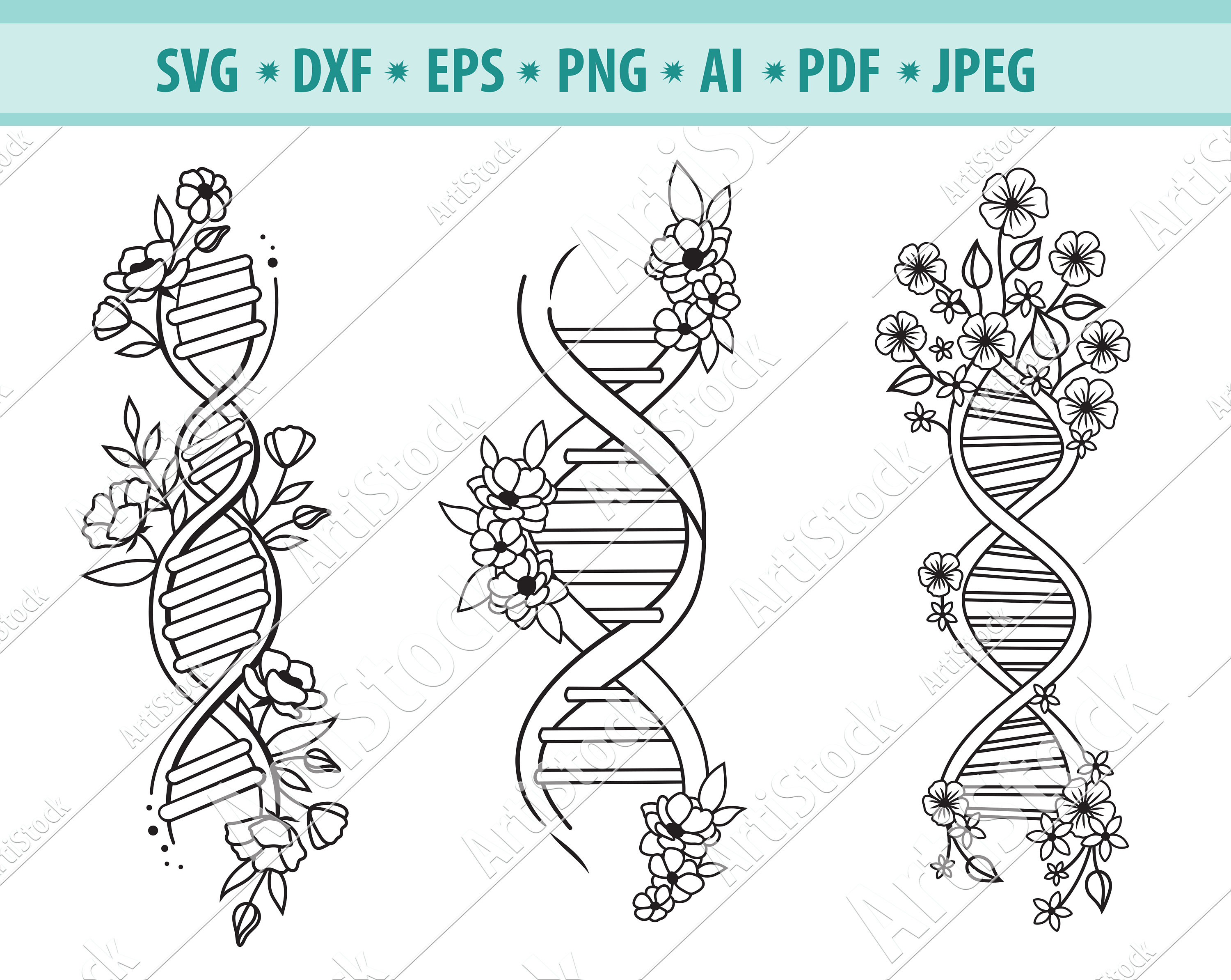 Molécula de ADN Svg, Flower Dna Svg, Double helix Svg, Genetic DNA Svg ...