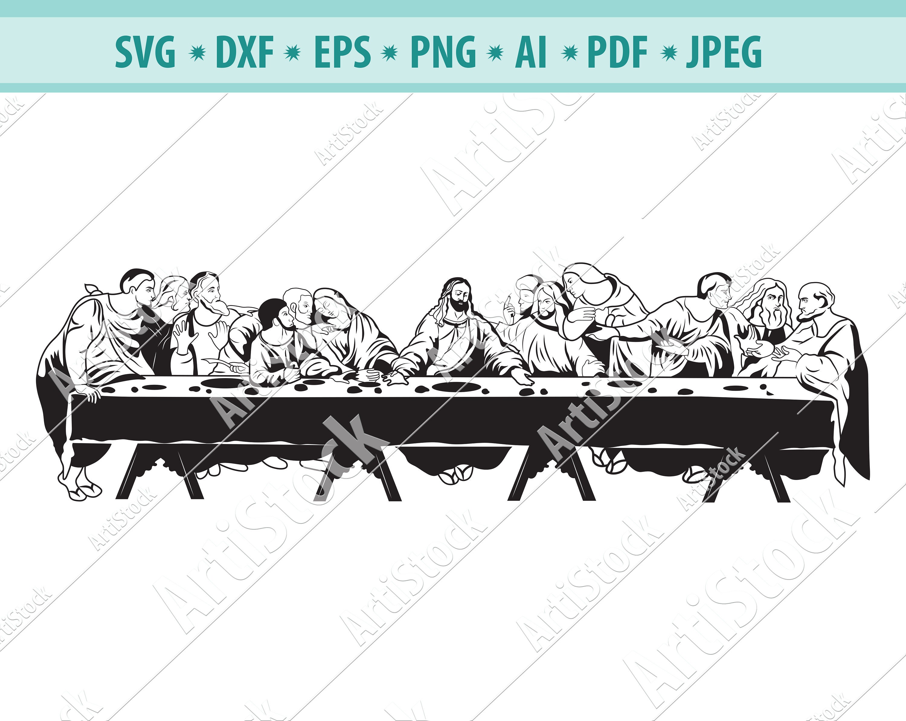 Christian Last Supper Clipart
