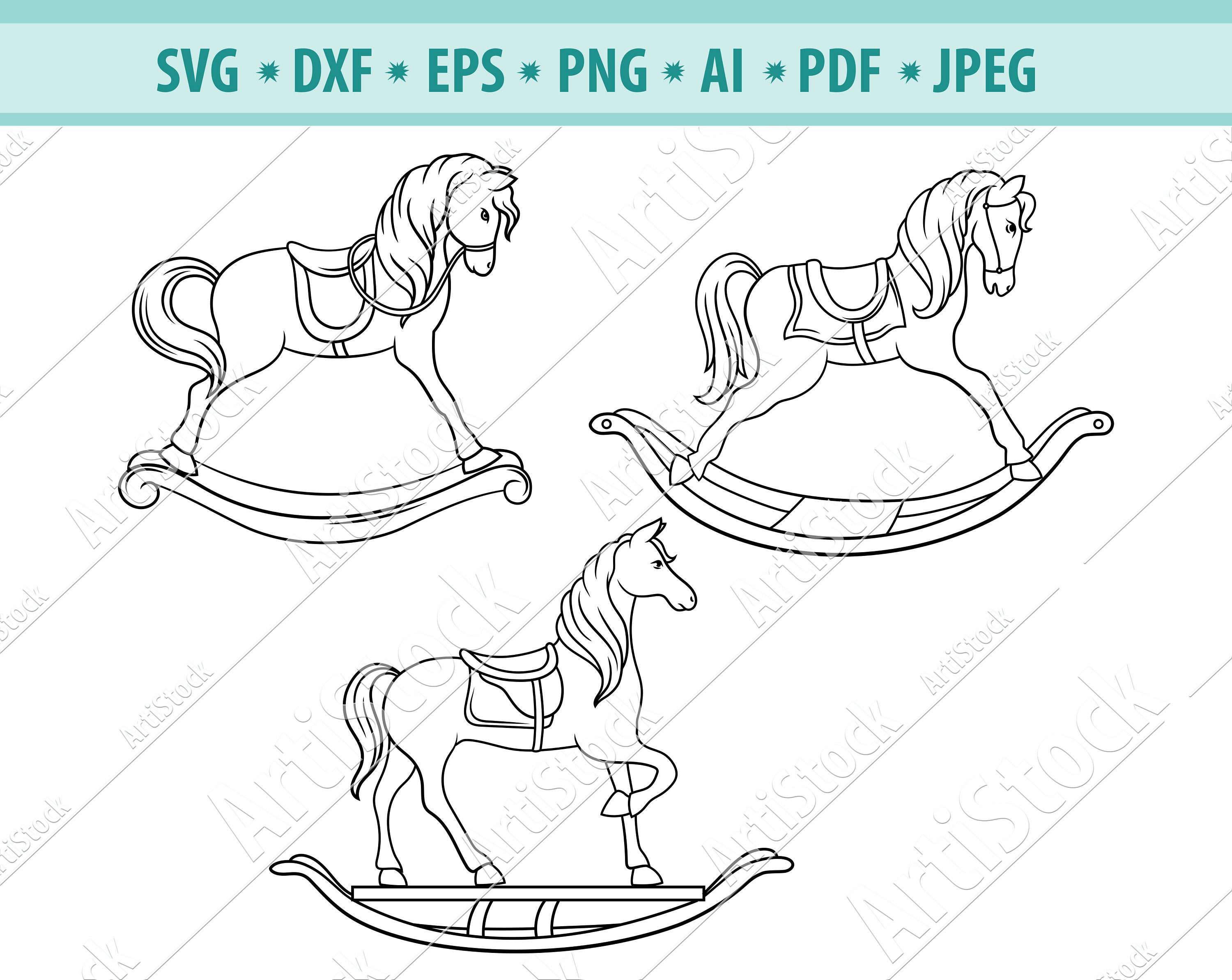 Toy Horse SVG File, Rocking horse Svg, Kids Carousel Svg, Rocking Horse ...