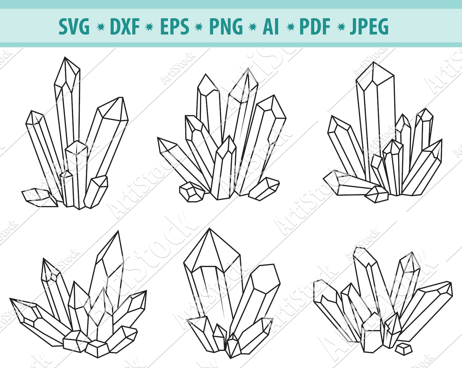Crystals SVG File, Diamonds Svg, Crystals Clipart, Crystals Files for ...