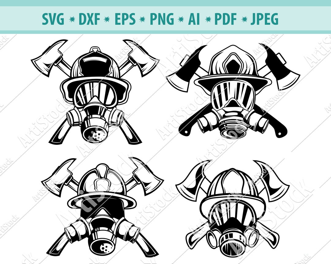Firefighter Logo Svg, Firefighting Rescue Axes Fireman Fighting Fire ...