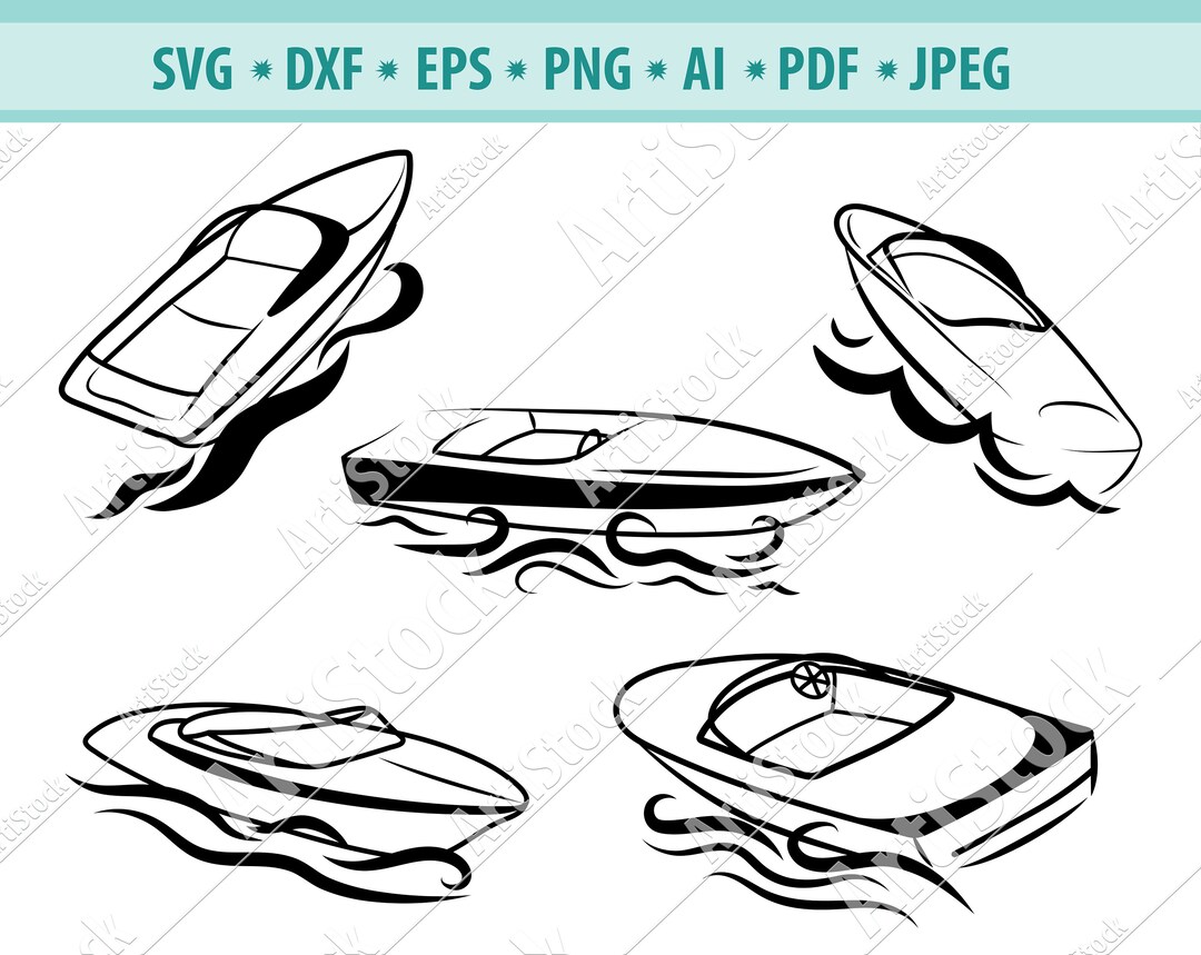 Boat SVG Bundle, Ships SVG, Speed Boat Svg, Yacht Svg, Motor Boat Svg ...