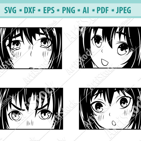 Girl Anime Svg Files - Etsy