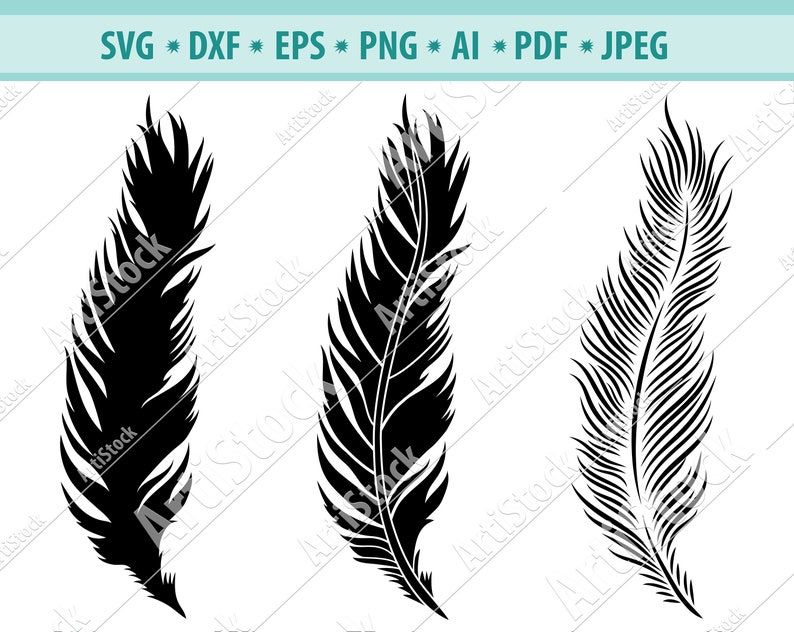 Feder SVG, Federn SVG, Feder Clipart, Feder Silhouette, Boho Federn Svg ...