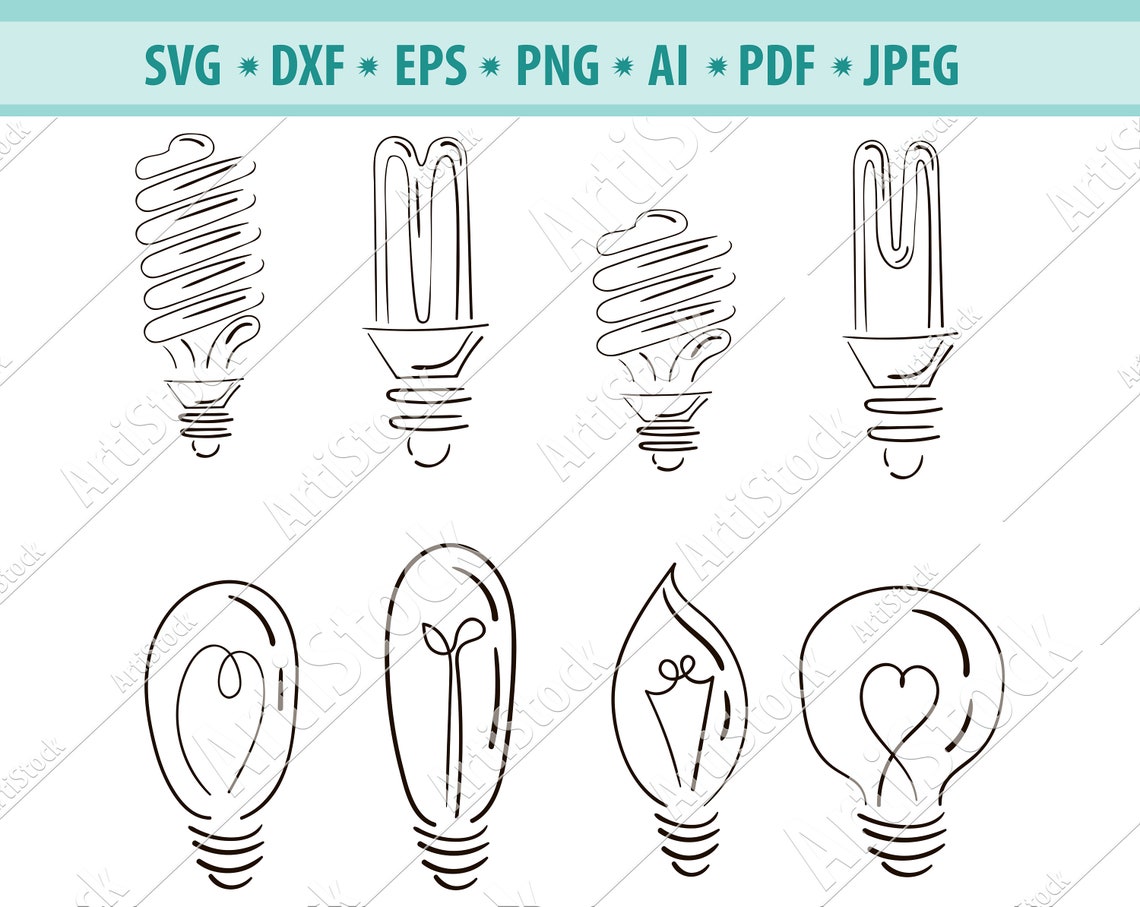 Light Bulb Svg Instant Download Design Edison Bulb Clipart | Etsy