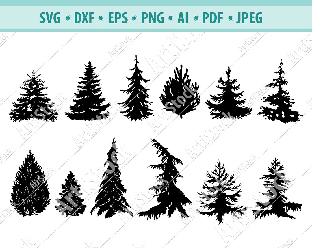 Pine Tree Svg, Forest Svg, Christmas Tree Svg, Spruce Tree Svg, Fir ...