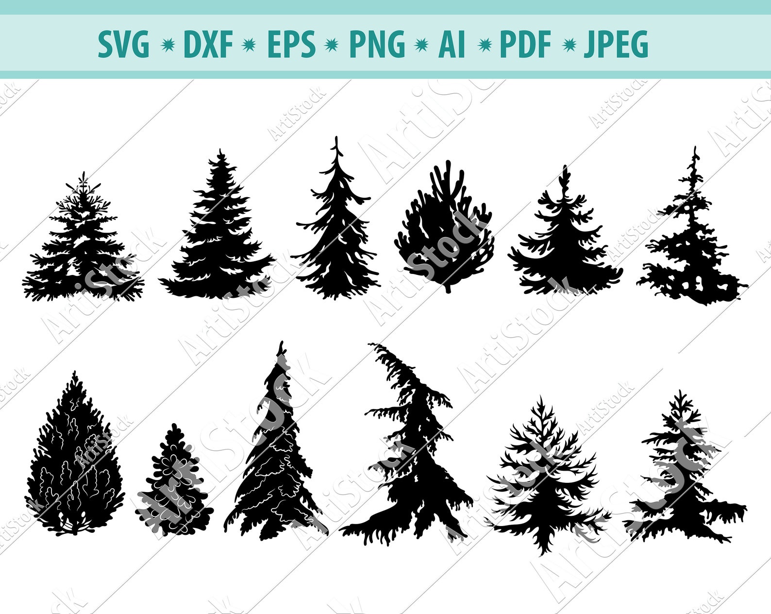 Pine Tree Svg Forest Svg Christmas Tree Svg Spruce Tree | Etsy