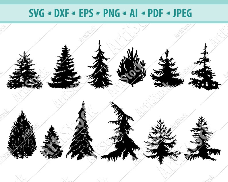 Pine Tree Svg Forest Svg Christmas Tree Svg Spruce Tree | Etsy