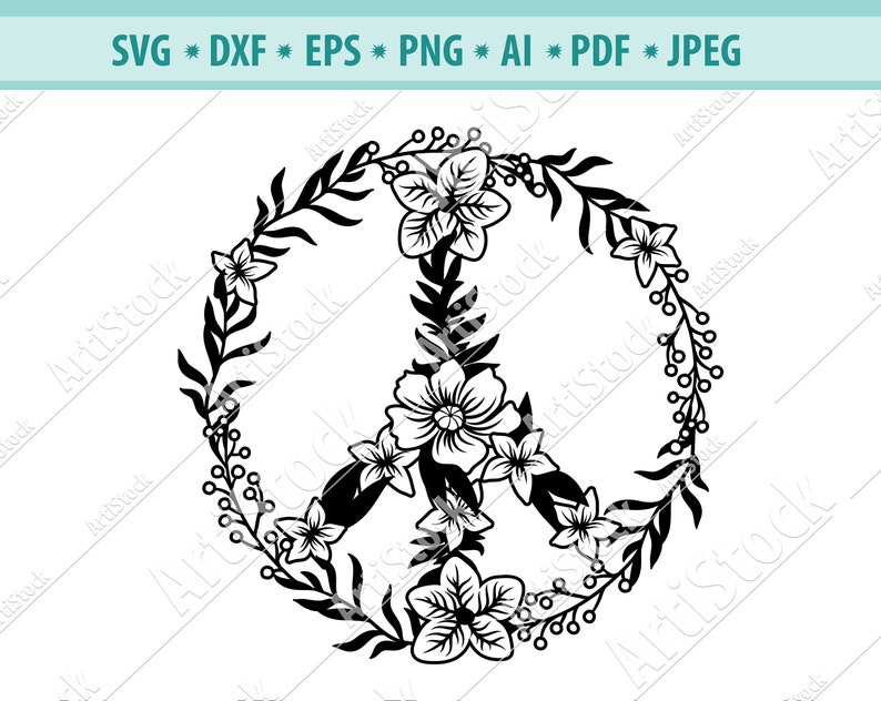 Peace Symbol Svg, Peace Sign SVG file, Hippie svg, Peace cut file ...