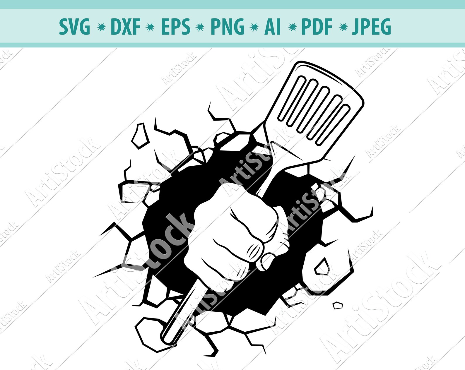 Chef Spatula Svg Smash Punch Spatula Svg Crossed Spatula | Etsy
