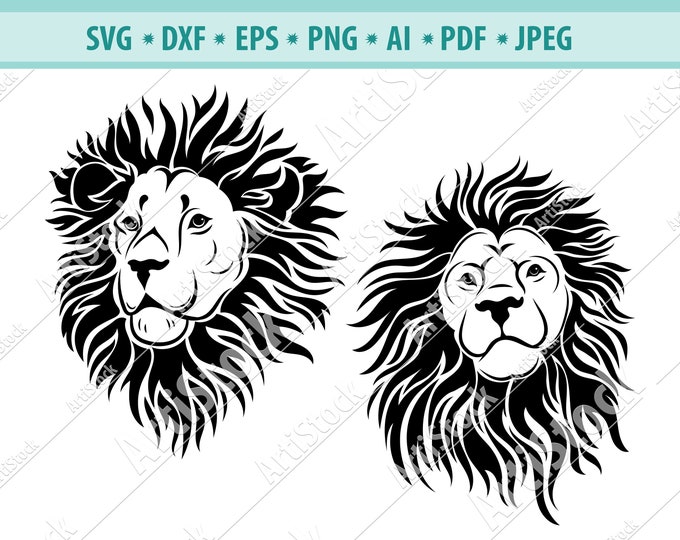 Lion Svg Cut File Design, Lion Head Svg, Mandala Animal Svg, Big Cat ...