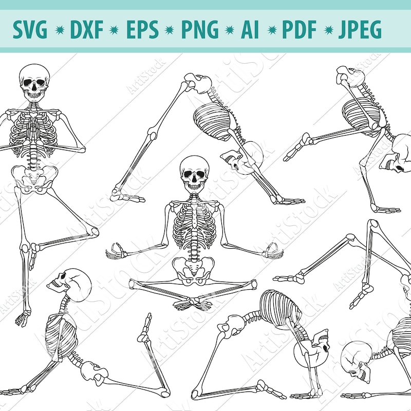 Skeleton Yoga Svg - Etsy