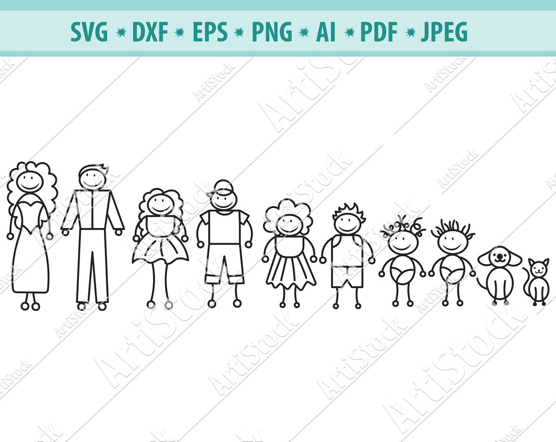 Stick family svg bundle stick family cut files stick family | Etsy