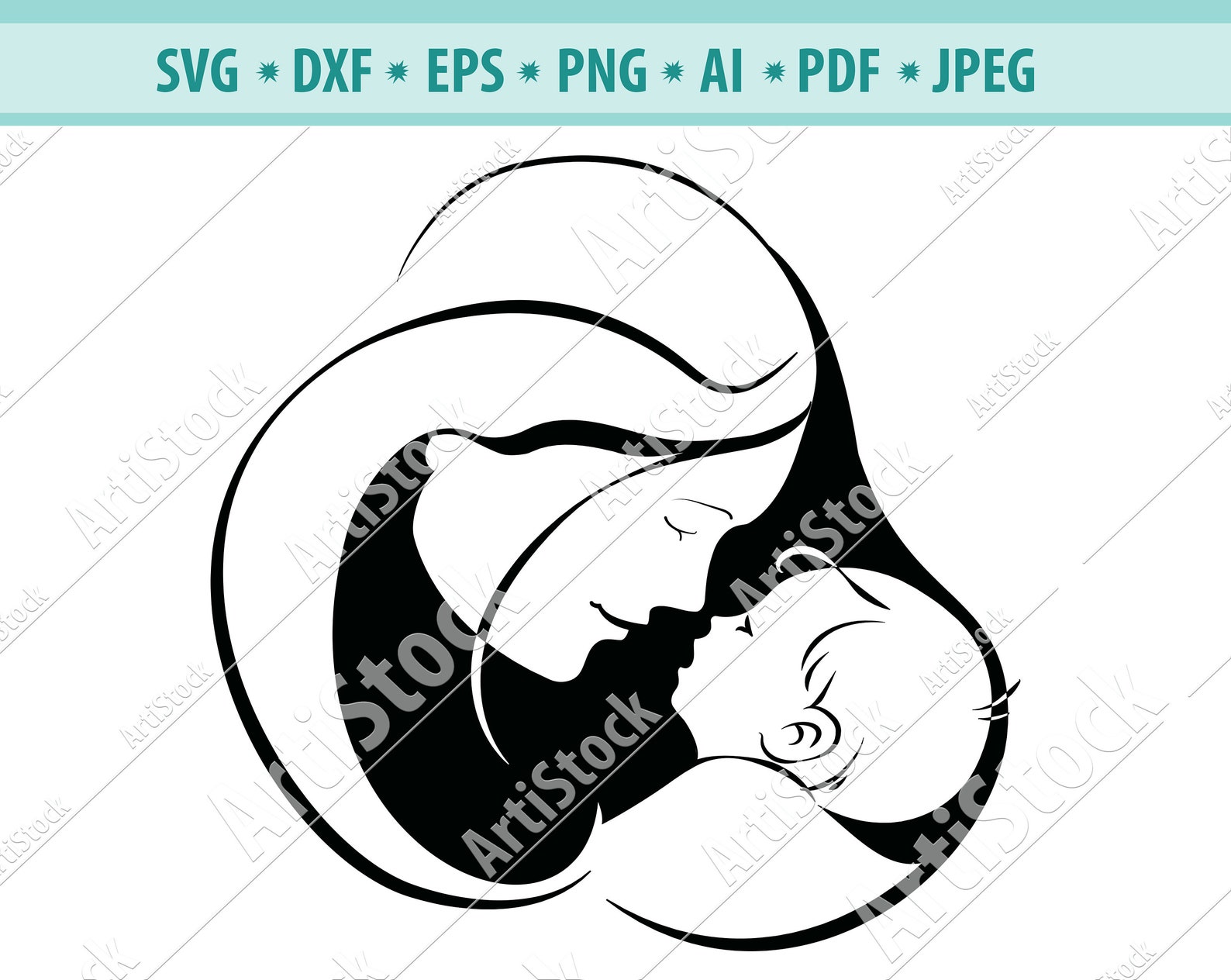 Mother and Child Mother Child Svg Cutout Files for Cricut - Etsy