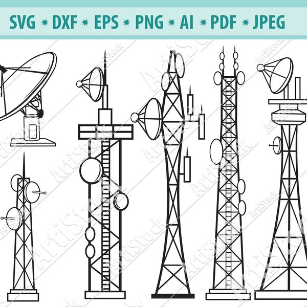 Radio Tower Svg - Etsy