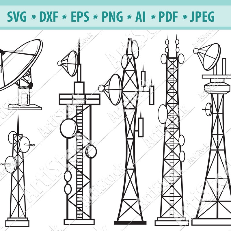 Radio Tower Svg - Etsy