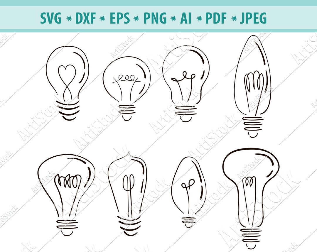 Light Bulb Svg Instant Download Design, Edison Bulb Clipart Designs ...