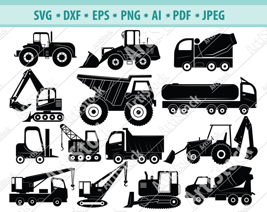 Construction Trucks SVG, Trucks Bundle SVG, Construction Trucks ...