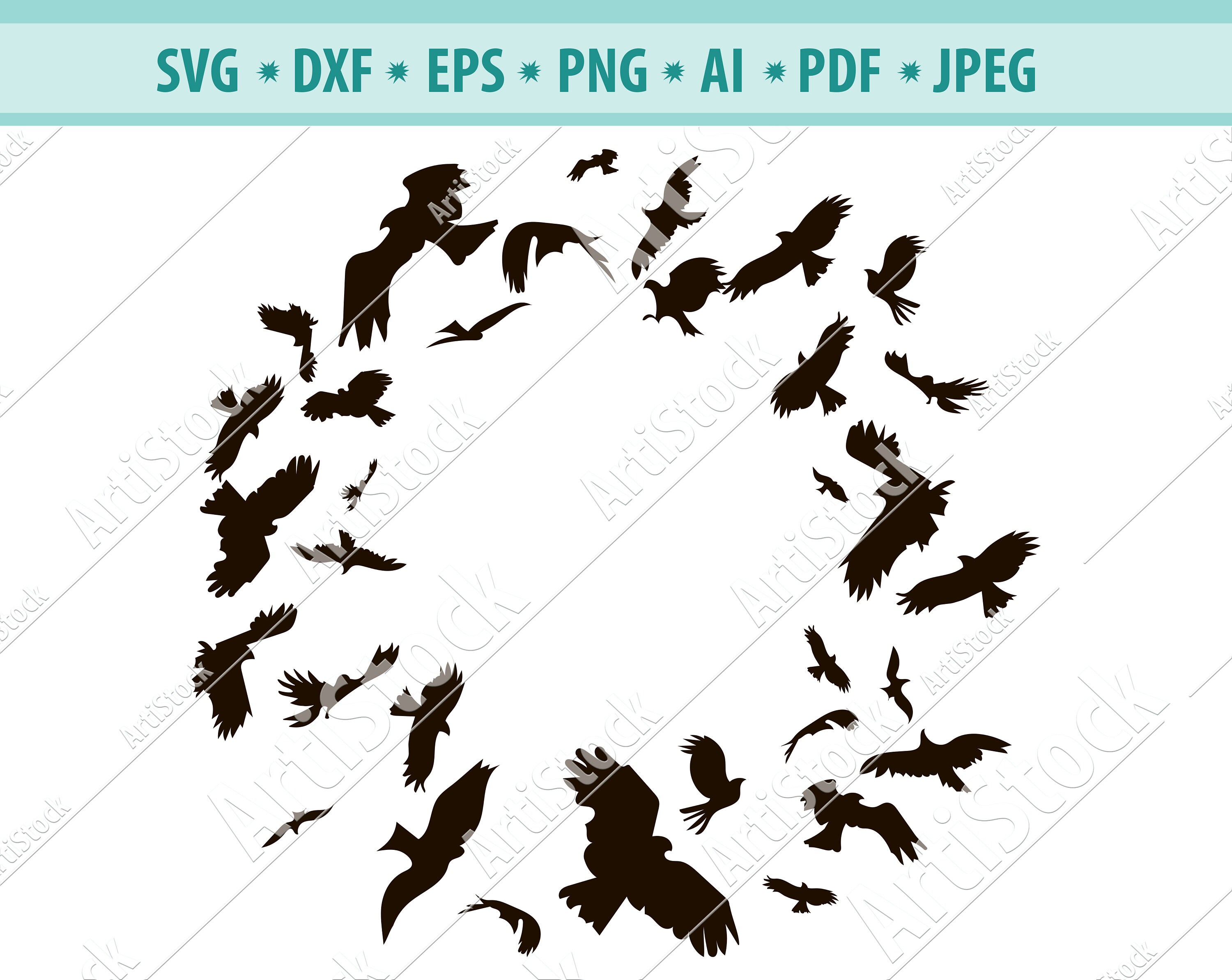 Flock of Birds SVG Vector Silueta de aves SVG pájaros - Etsy México