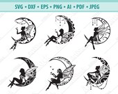 Mandala Moon Svg File Fairy Svg Mandala Svg Fairy Clipart - Etsy