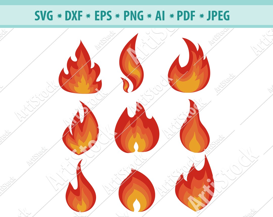 Fire SVG, Flames SVG, Fire Cricut, Fire Dxf, Flames Cutting File for ...