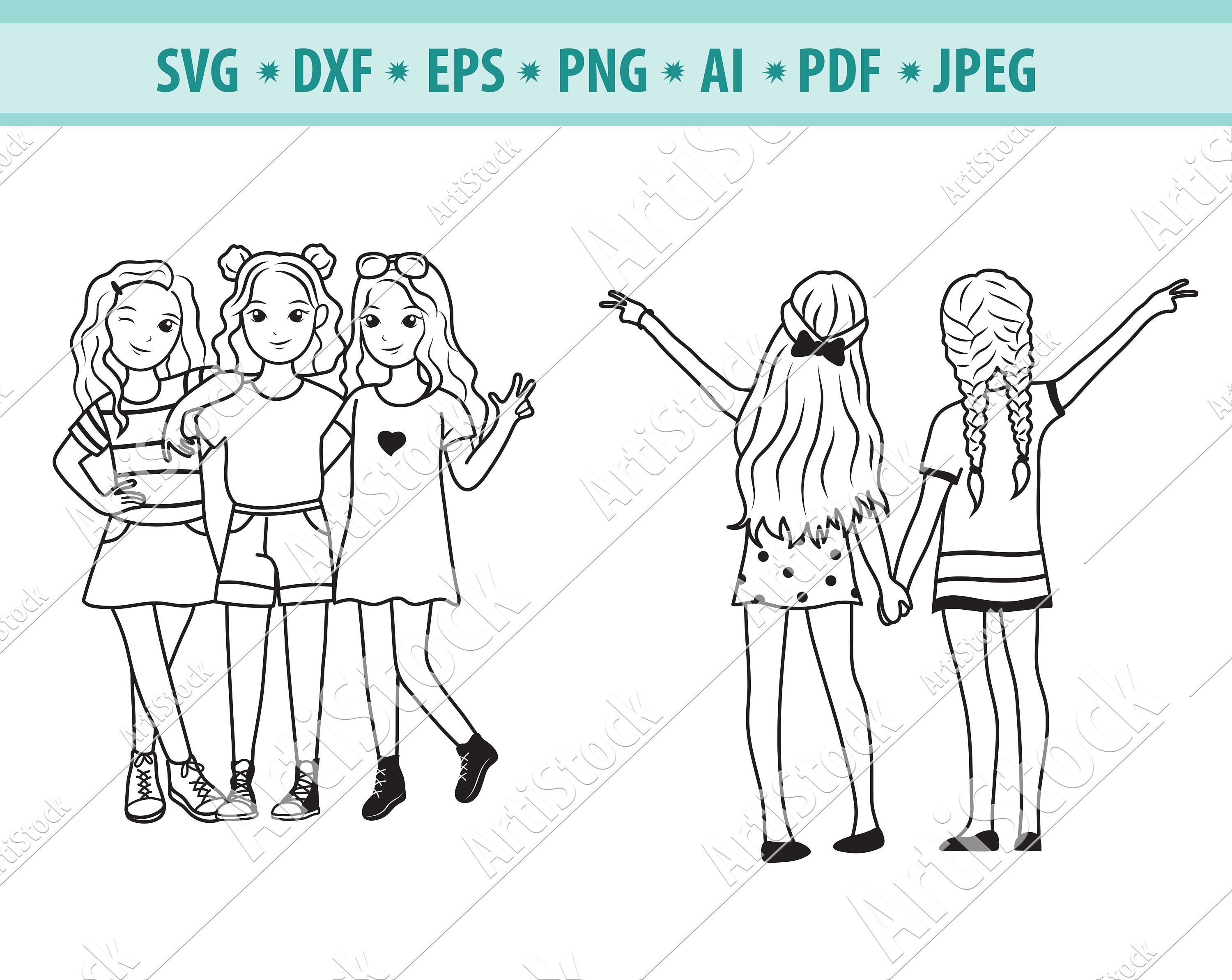 Best Friends Svg Friendship Day Besties Svg Best Etsy