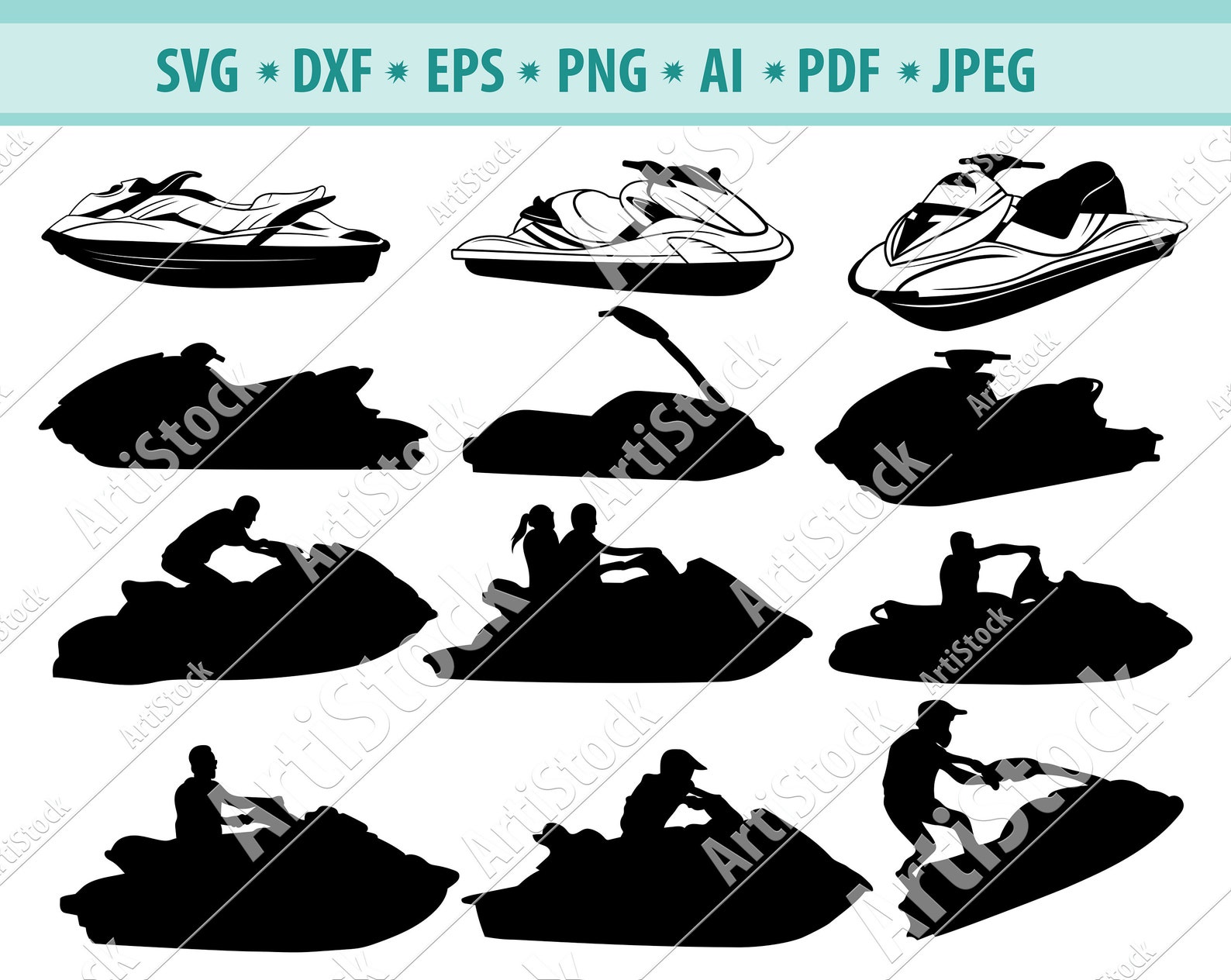 Jet Ski Svg Jet Ski Clipart Speed Jet Ski Svg Sea | Etsy