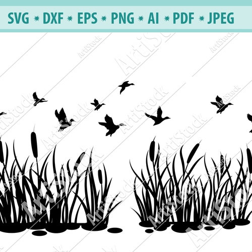 Flock of Birds SVG Vector Silhouette of Duck SVG Flying | Etsy