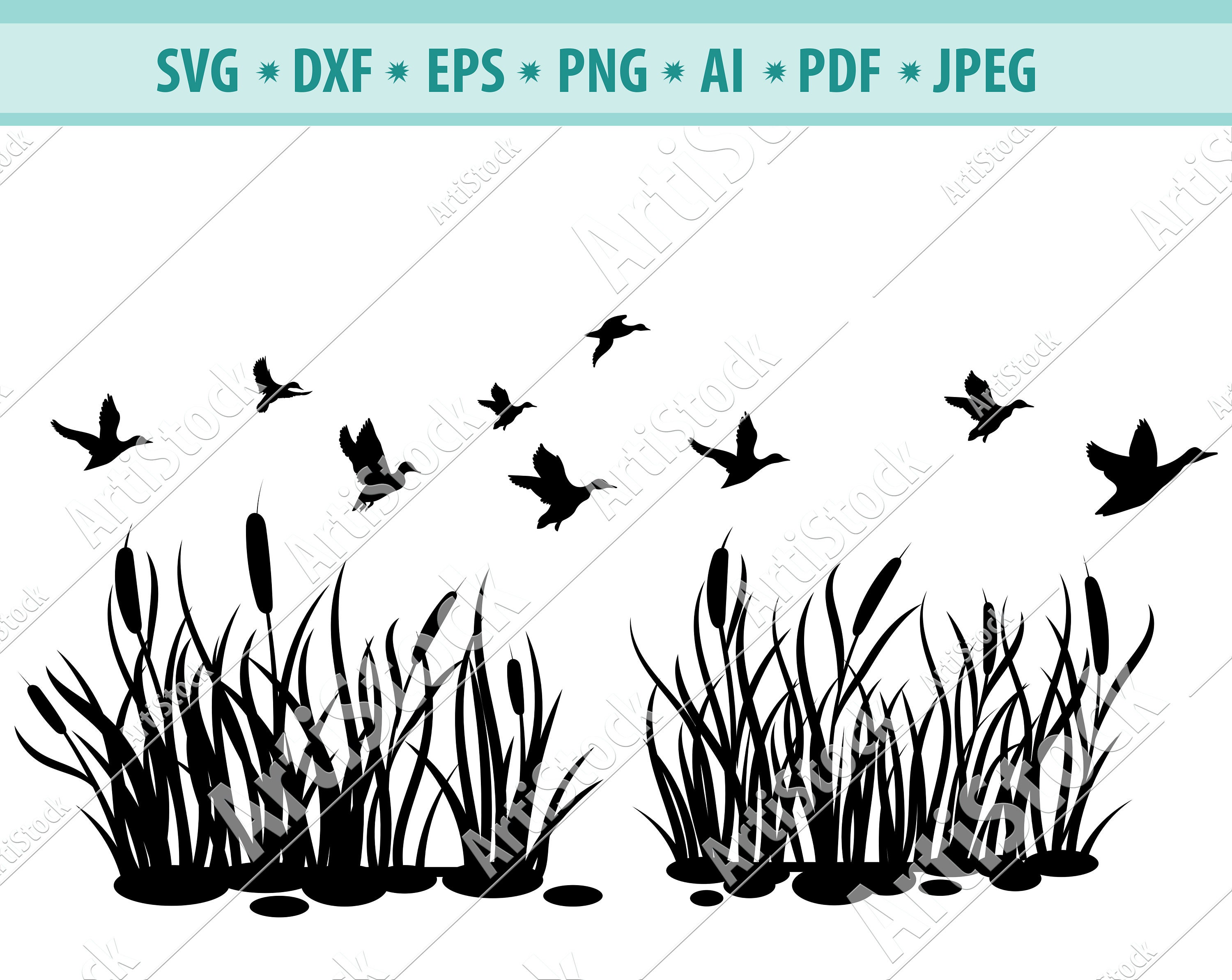 Flock of Birds SVG Vector Silueta de aves SVG patos | Etsy España