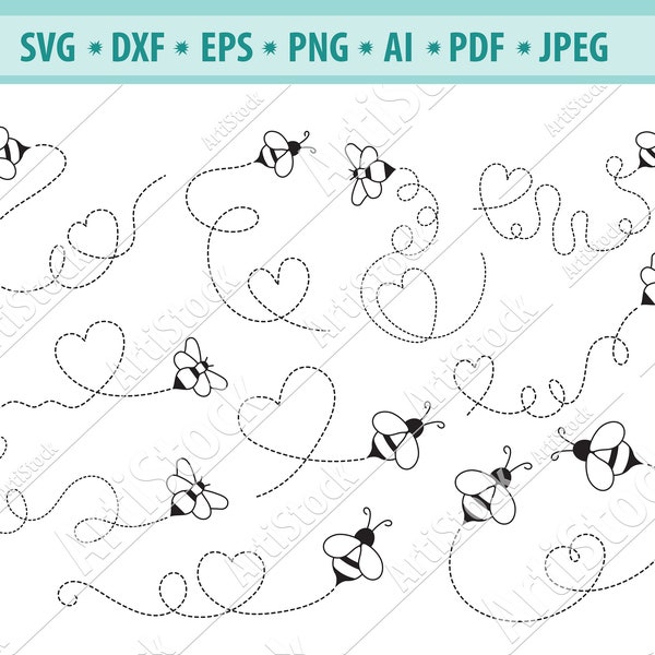 Flying Bee Svg - Etsy