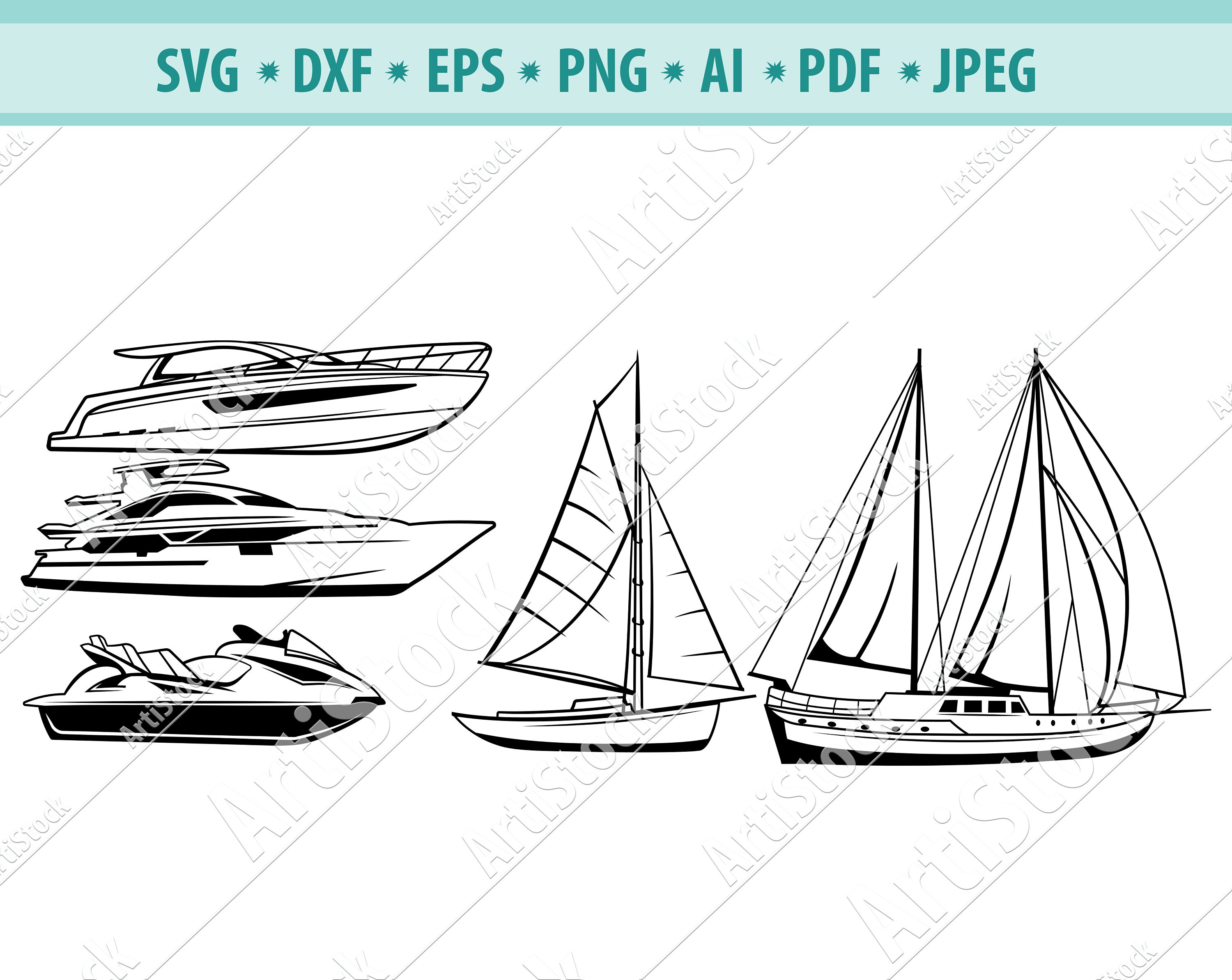 Schiff SVG Bundle, Boot SVG, Segelschiffe Clipart, Schiff geschnitten ...