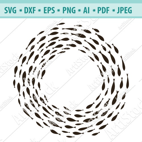 School of Fish. Group of Fishes. Vector Fish Logo. Black - Etsy