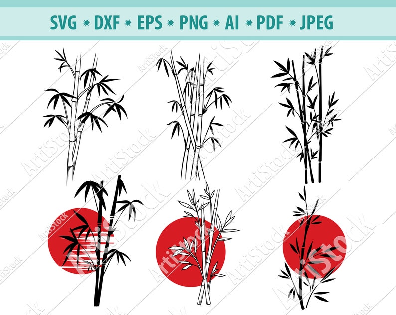 Bamboo Svg File, Bamboo Stem Svg, Asian Plants Svg, Tropical Trees Svg ...