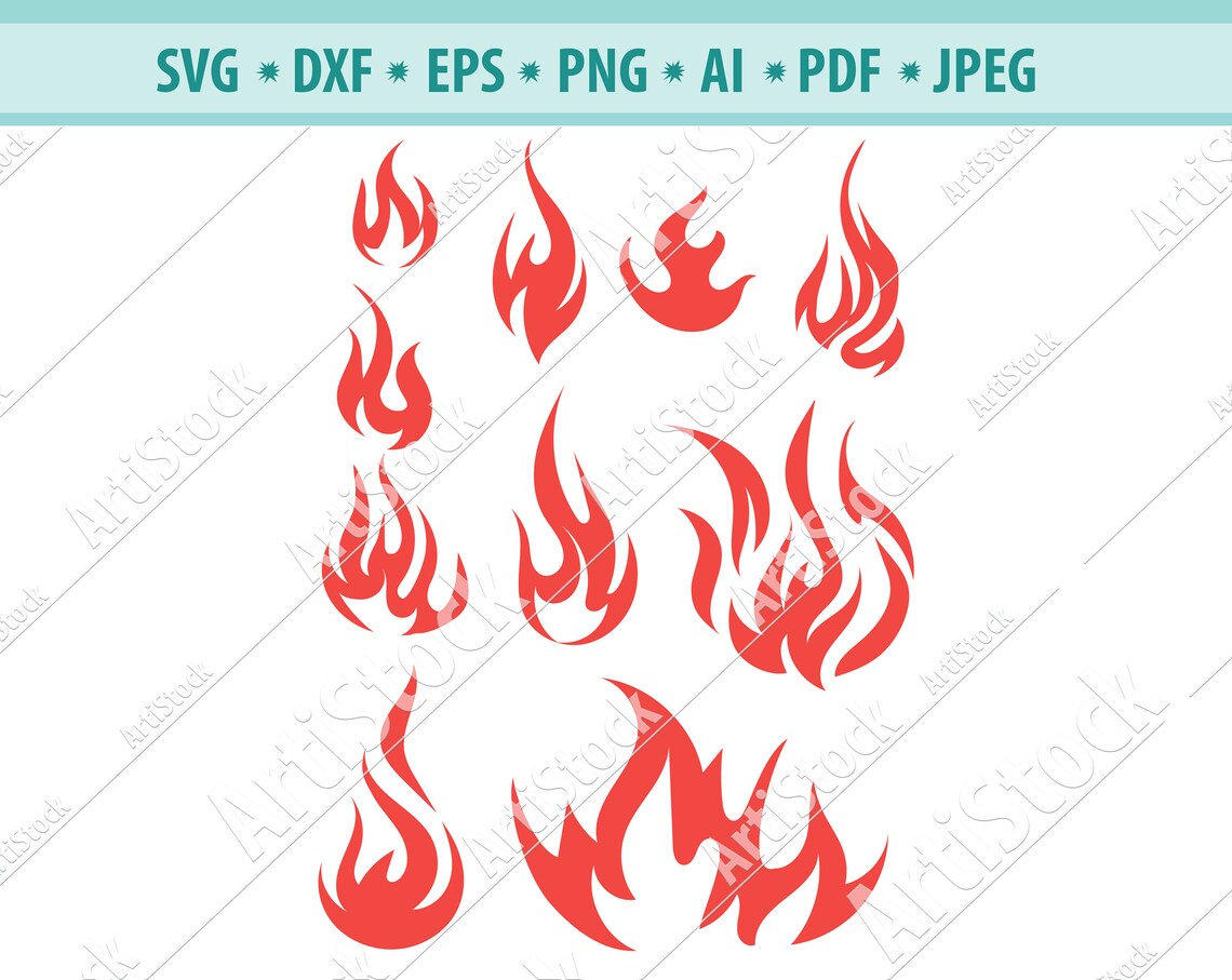 Fire SVG, Flames SVG, Fire Cricut, Fire Dxf, Flames Cutting File for ...