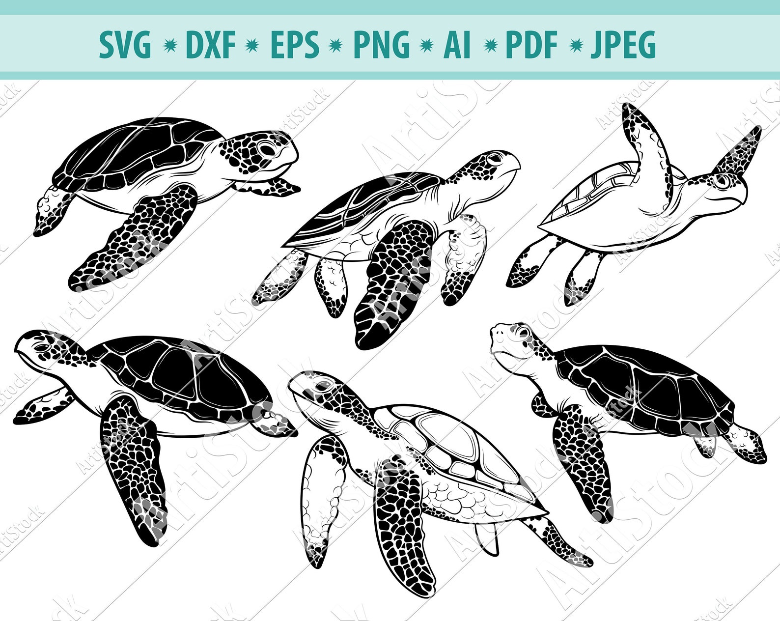 Turtle Svg Sea Turtle Svg Tortoise Svg Aquatic Svg Reptile | Etsy