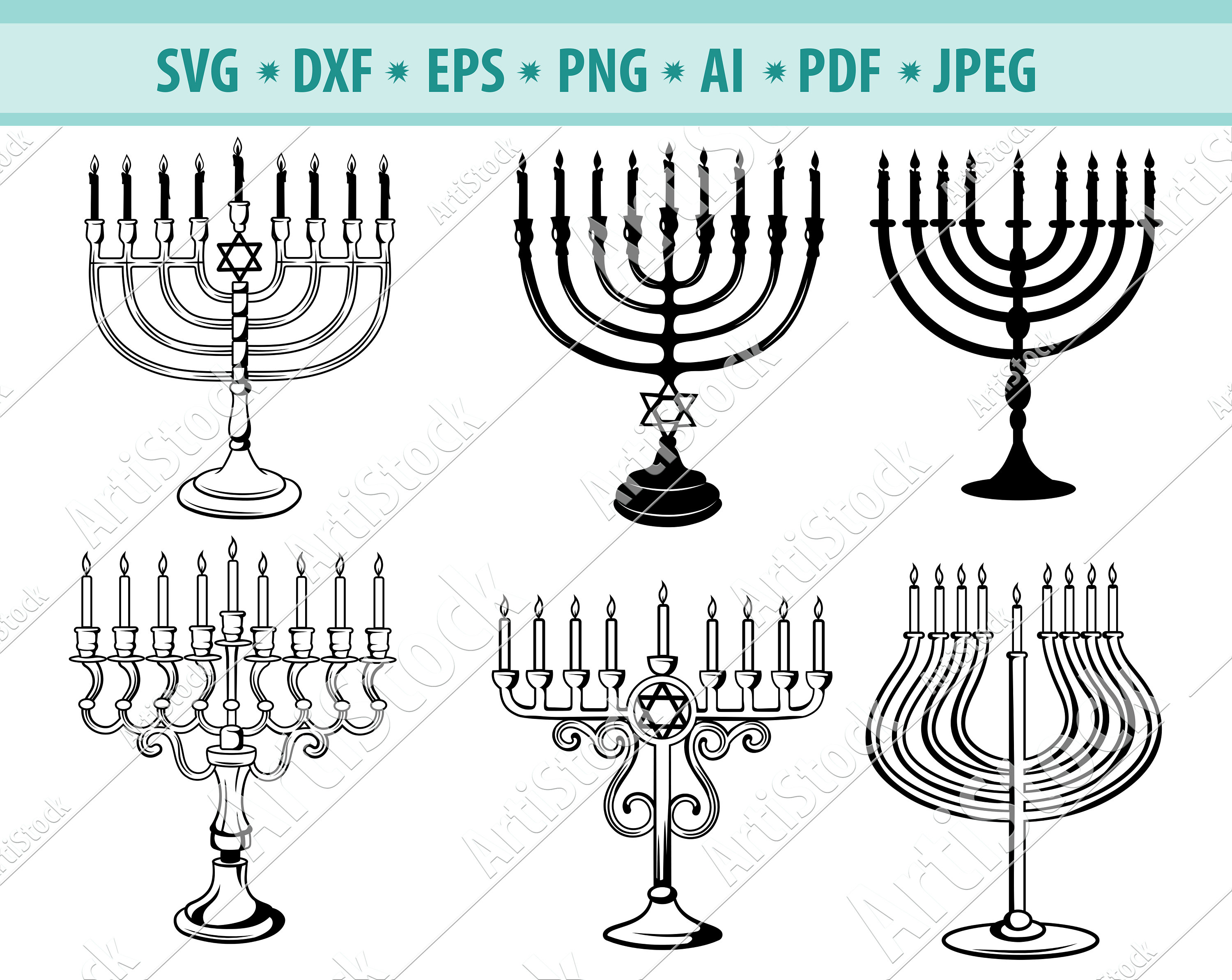 Menorah svg Hanukkah SVG Happy Hanukkah svg Holiday cards | Etsy