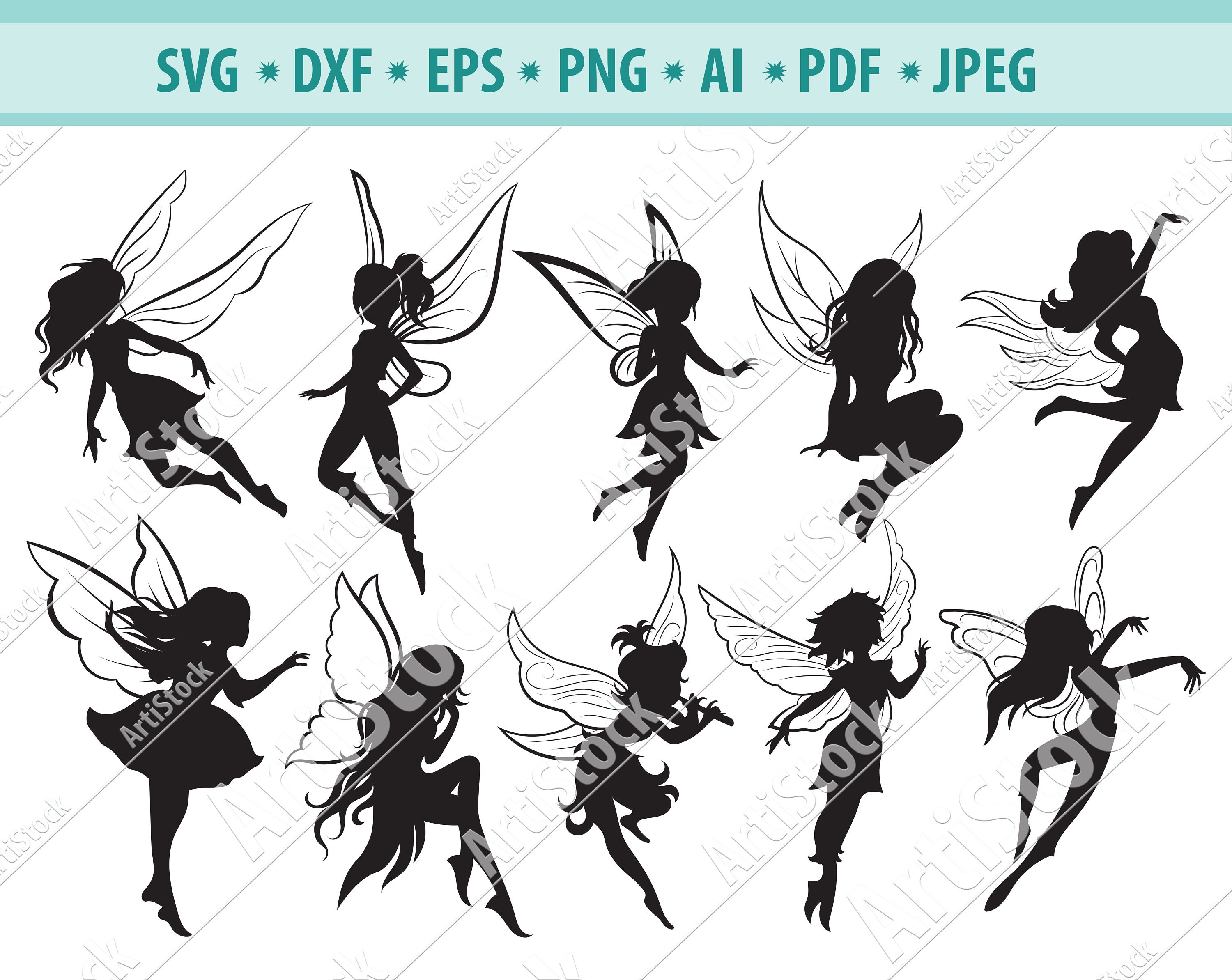 FAIRY SVG Zahnfee Svg Fee Clipart Fee Silhouette Fee | Etsy