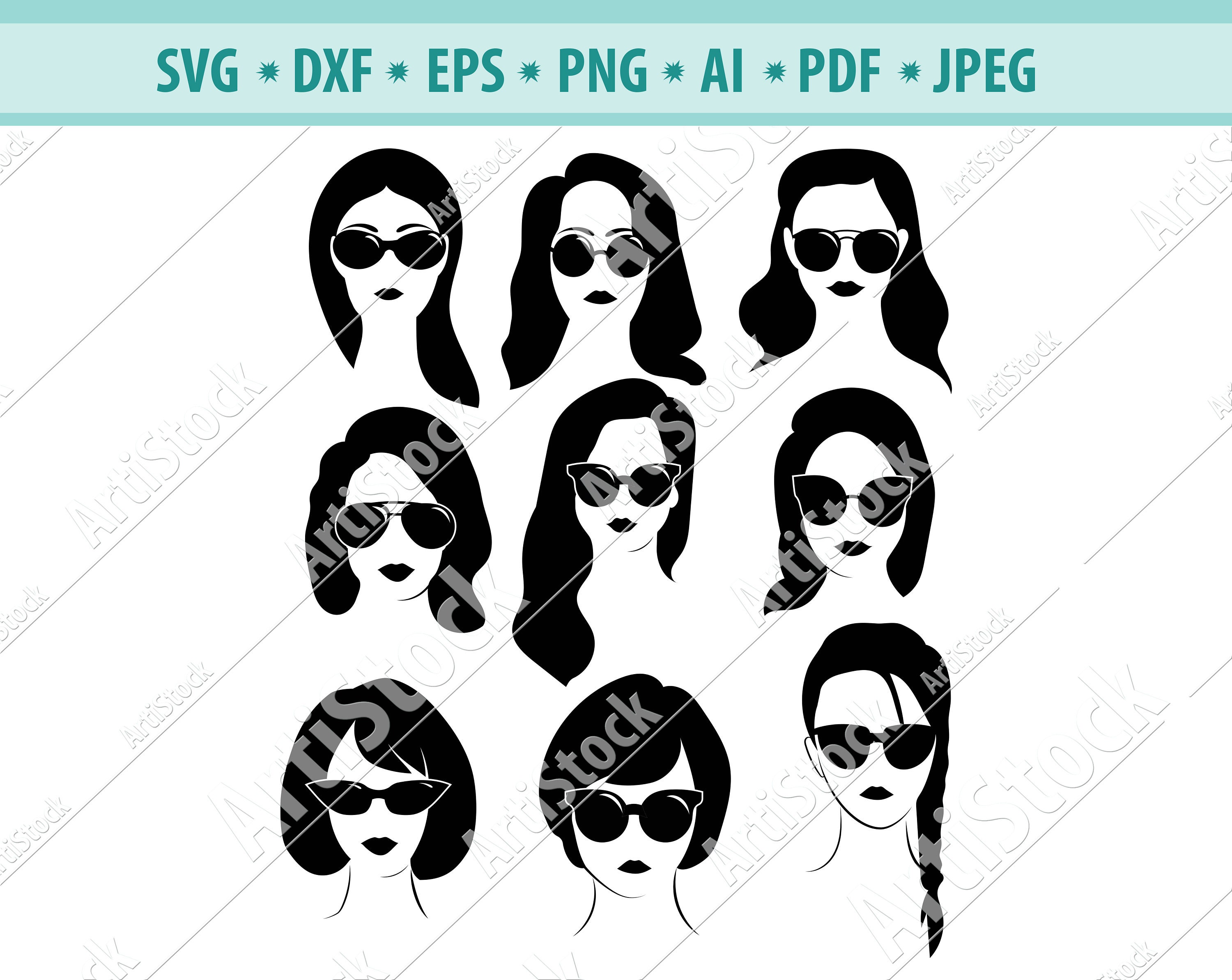 Woman's Face Svg Woman Svg File Girl SVG Instantly - Etsy Norway