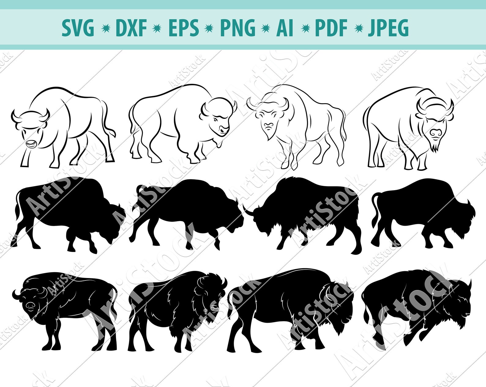 Buffalo SVG Bison SVG Buffalo graphic Buffalo png Buffalo | Etsy