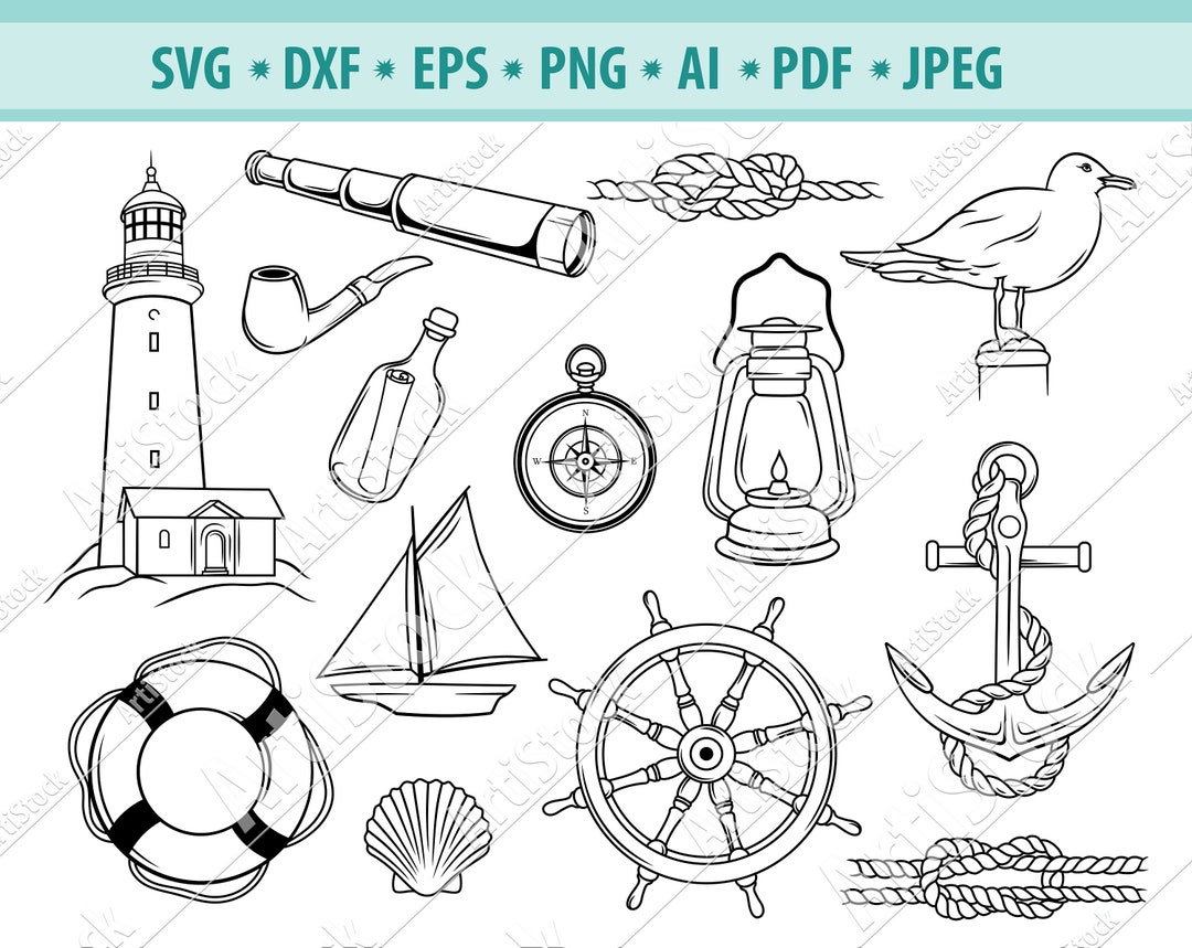 Nautical SVG Bundle, Nautical Clipart, Anchor Svg, Sailboat SVG ...