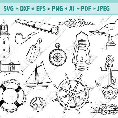 Nautical SVG Bundle Nautical Clipart Anchor Svg Sailboat - Etsy