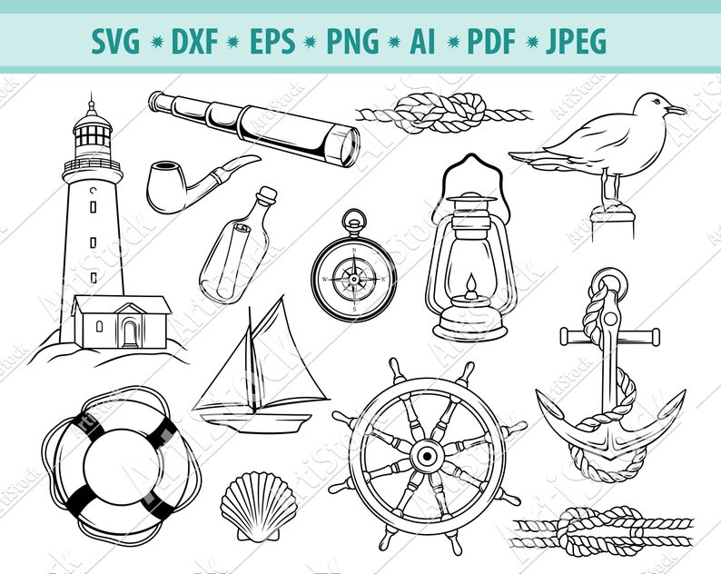 Nautical SVG Bundle Nautical Clipart Anchor Svg Sailboat - Etsy