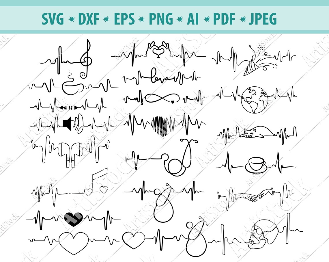 Heartbeat Svg Healthcare Svgstethoscope Svg Pulse Svg - Etsy
